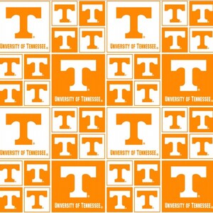 NCAA University of Tennessee Vols Orange & White College Logo 100% ...