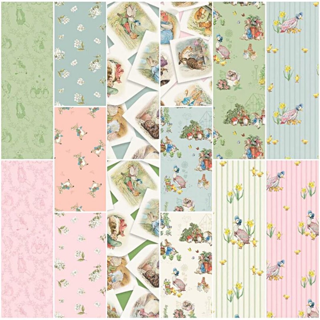 Beatrix Potter Peter Rabbit, Flopsy, Mopsy, and Cottontail 100% Cotton ...