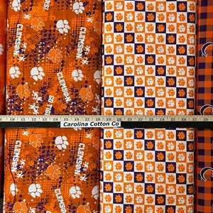 NCAA Clemson University Tigers Orange & Purple College Logo 100% Cotton ...