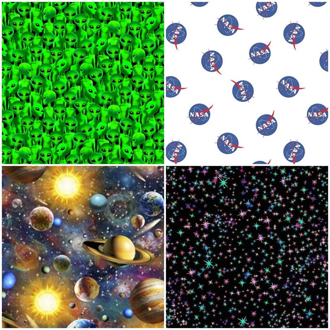 Outer Space Planets Galaxy Stars NASA Spaceship, Aliens, Moon Sun Milky ...