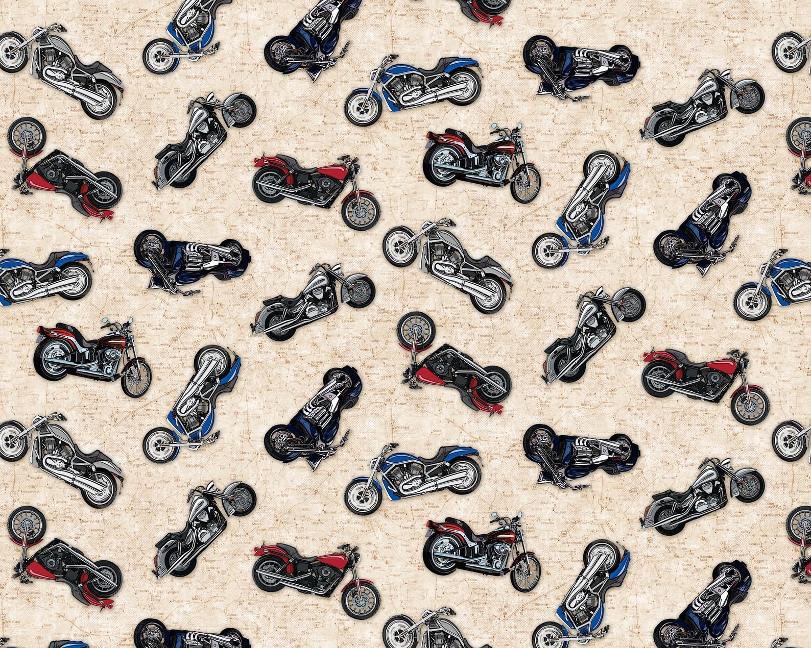 Motorcycles Bikers & Motocross 100% Cotton Fabrics 6 Styles - Etsy