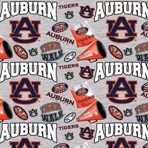NCAA Auburn University Tigers Navy & Orange 100% Cotton College Logo ...