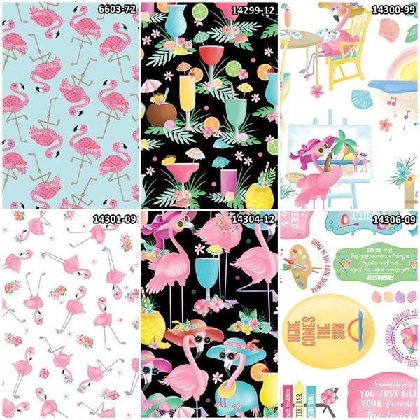 Flamingo Fabric - Etsy