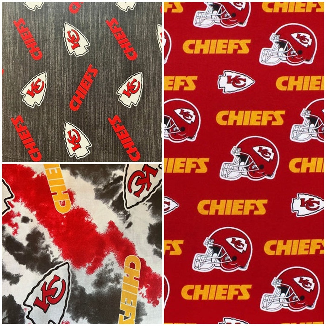 NFL Logo Kansas City Chiefs 100% Cotton Fabric by Fabric - Etsy