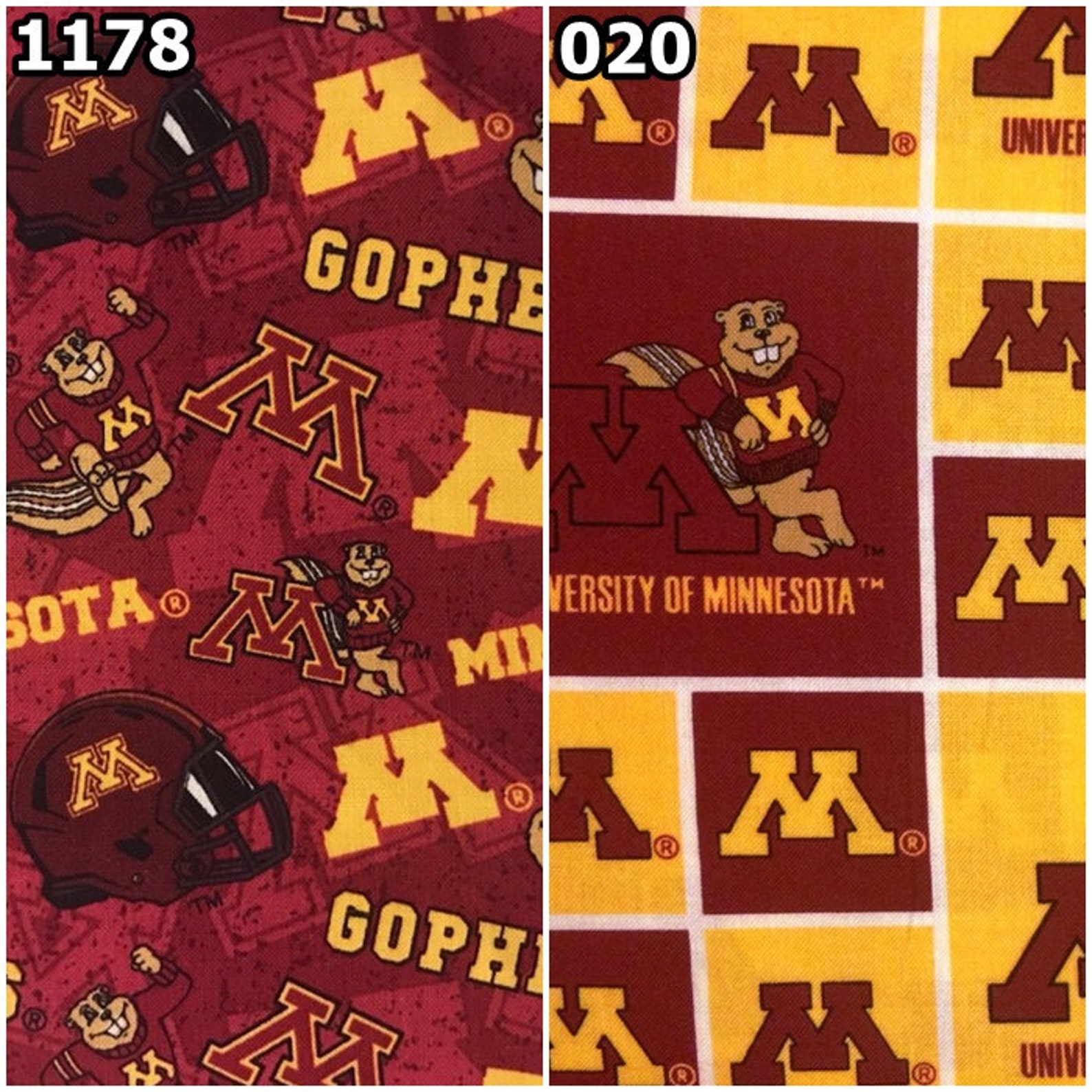 NCAA University of Minnesota Gophers Maroon & Gold College | Etsy