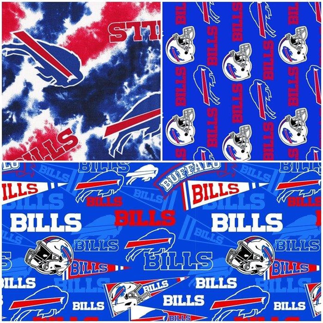 NFL Logo Buffalo Bills Blue and Red 100% Cotton Fabric by Fabric ...