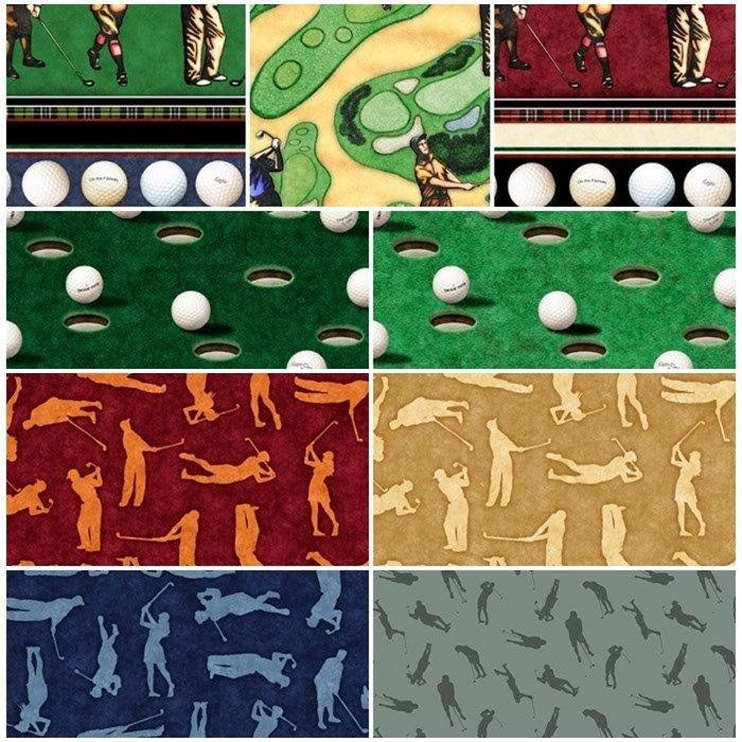 Chip Shot up to Par Golf Golfing Golfer PGA 100% Cotton Fabrics for ...