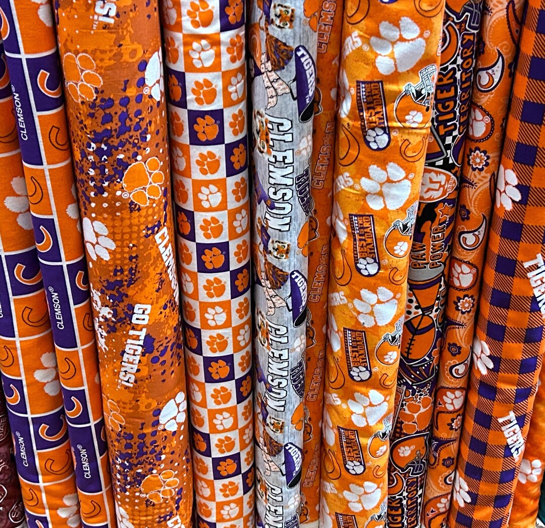 NCAA Clemson University Tigers Orange & Purple College Logo 100% Cotton ...