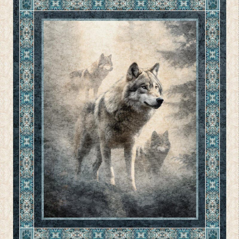 Wolf Fabric Panel - Etsy