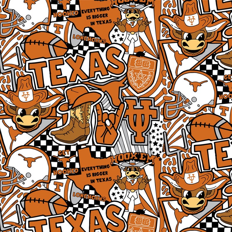 NCAA University of Texas Longhorns Burnt Orange & White | Etsy