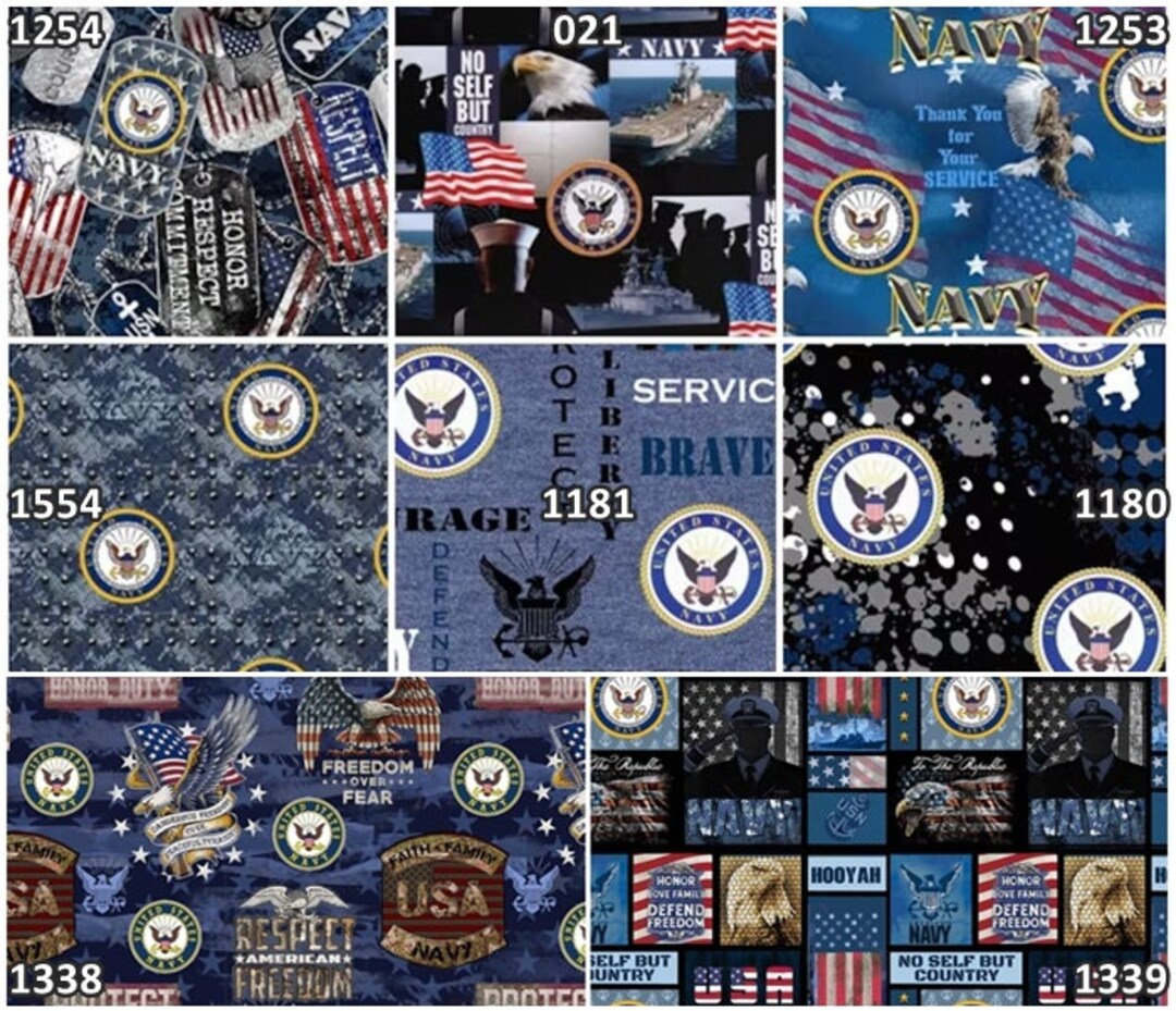 The United States Navy Military Branch 100% Cotton Fabrics for - Etsy
