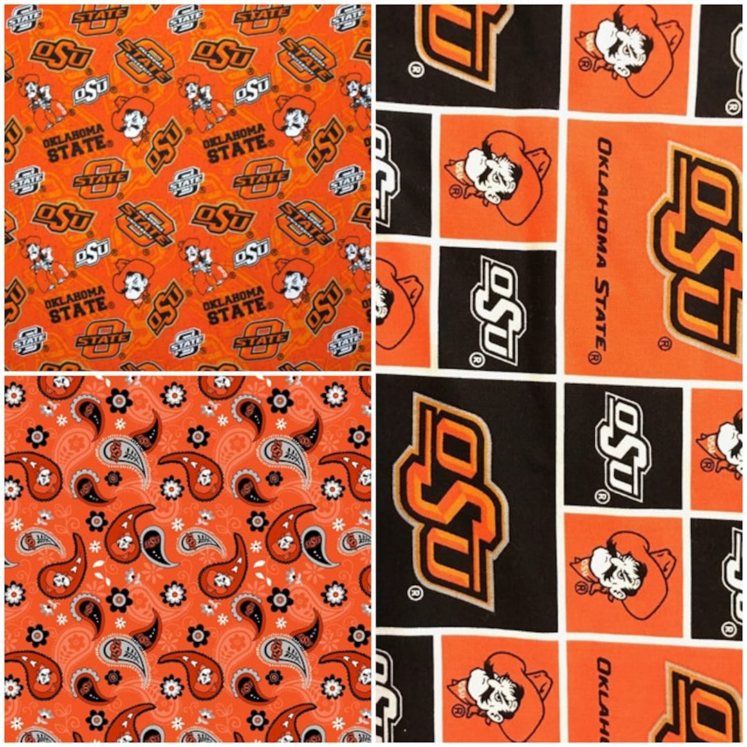 NCAA Oklahoma State University Cowboys Orange & Black College Logo 100% ...
