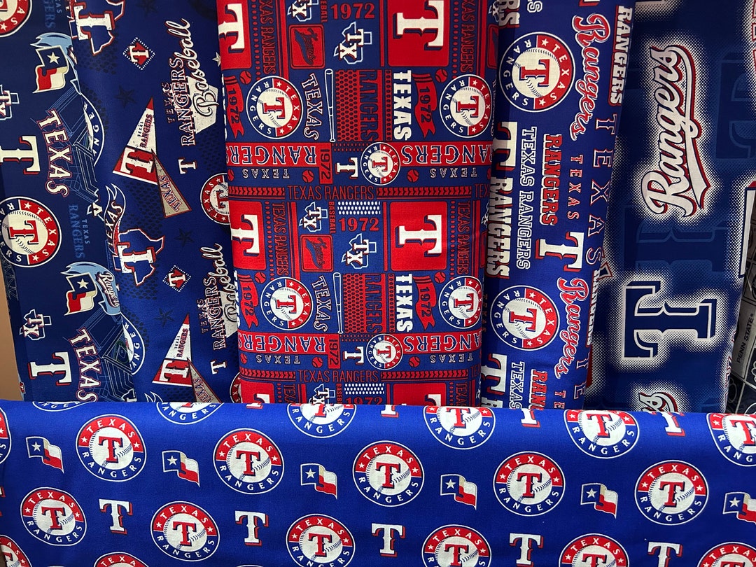 MLB Logo Texas Rangers 100% Cotton Fabric by Fabric Traditions 6 Styles ...