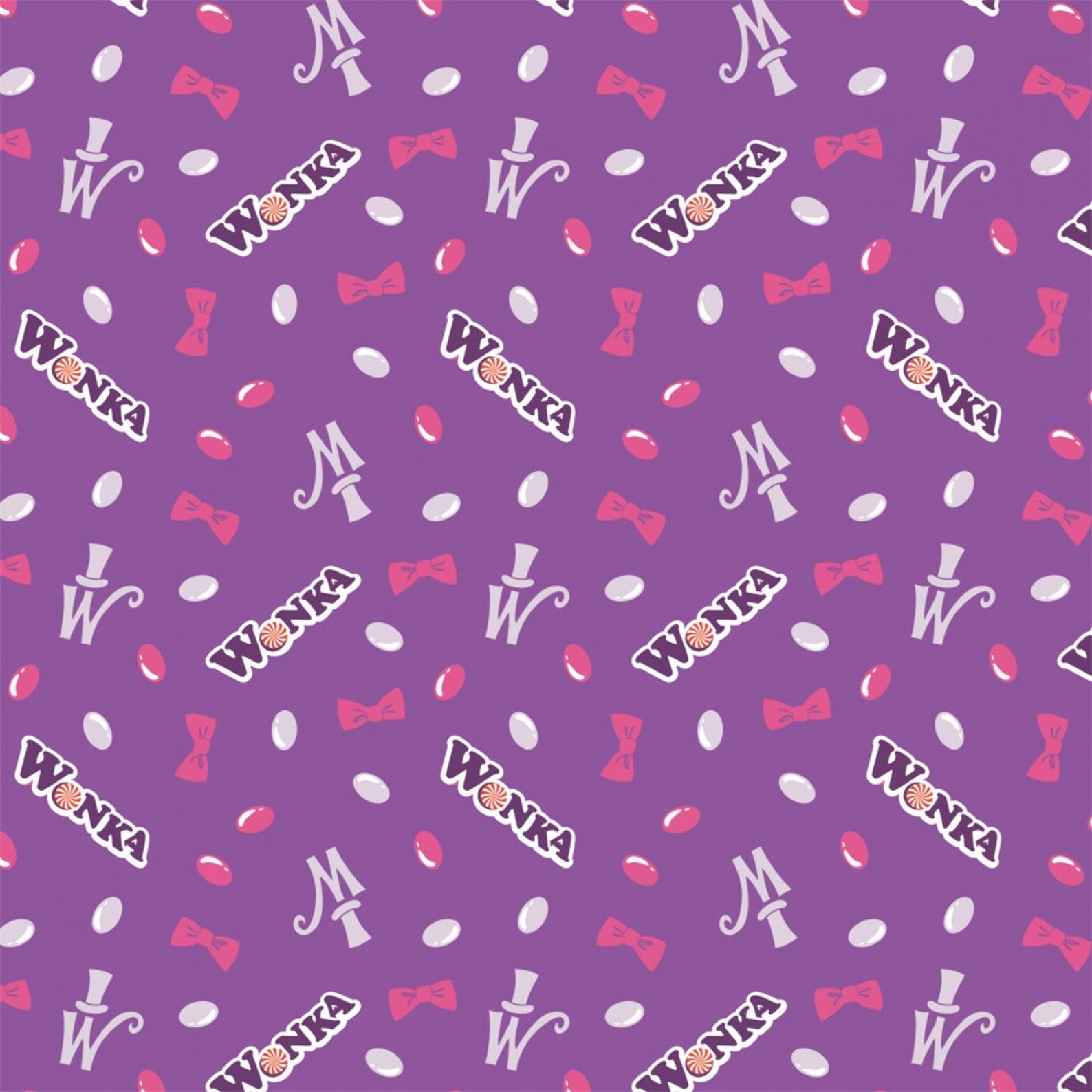 Willy Wonka Charlie and the Chocolate Factory 100% Cotton Fabric by ...