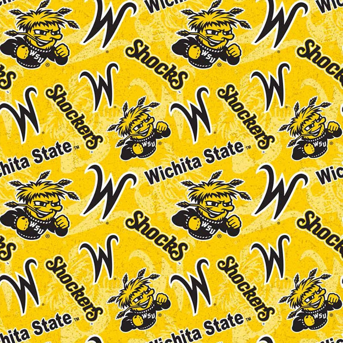 NCAA Wichita State University Shockers Yellow & Black WSU-1178 College ...