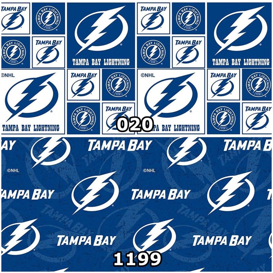 NHL Logo Tampa Bay Lightning Blue & White Ice Hockey Team 100% Cotton ...