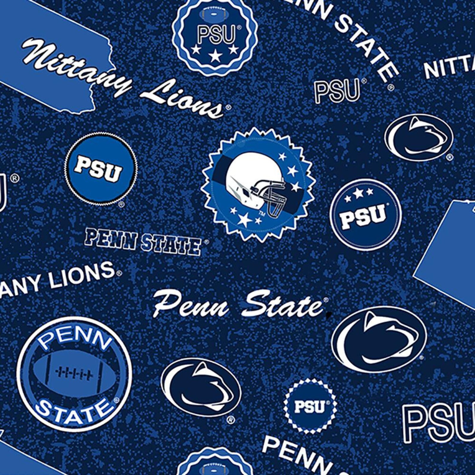 NCAA Penn State Nittany Lions College Logo Navy & White Cotton - Etsy