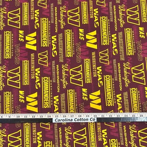 NFL Logo Washington Commanders 60" 70530 Burgundy 100% Cotton Fabric by ...