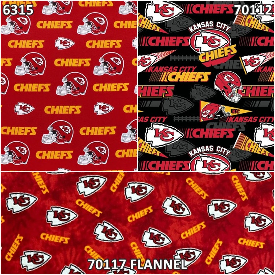 NFL Logo Kansas City Chiefs 100% Cotton Fabric by Fabric Traditions 3 ...