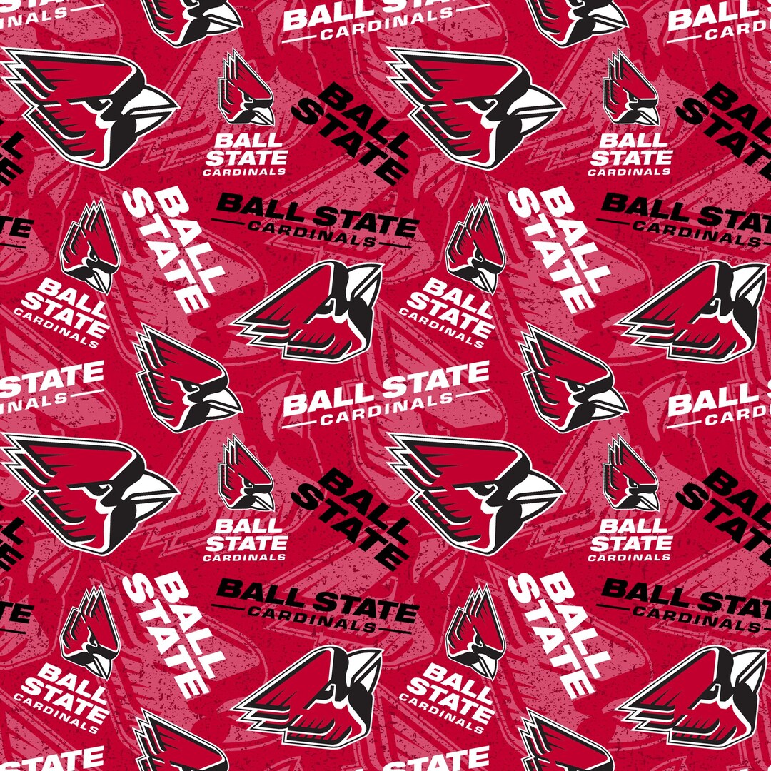 NCAA Ball State University Cardinals Red & Black #1178 College Logo 100 ...