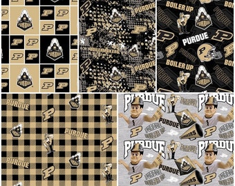 NCAA PURDUE BOILMAKERS Herringbone 100% Cotton Fabric Material - Etsy