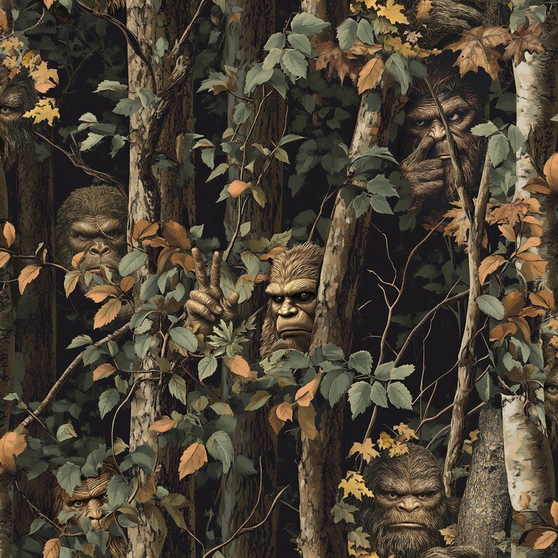 Legendary Loner Bigfoot Gone Squatchin 100% Cotton Fabrics! 5 Styles - Etsy