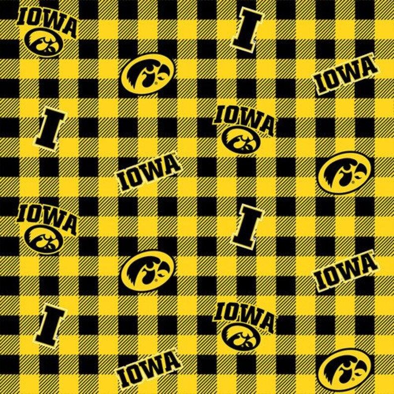 NCAA University of Iowa Hawkeyes Yellow & Black College Logo | Etsy