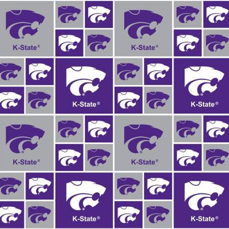 NCAA Kansas State Wildcats Purple & Grey College Logo 100% - Etsy