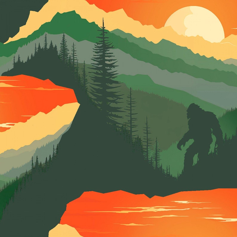 Legendary Loner Bigfoot Gone Squatchin 100% Cotton Fabrics! 5 Styles - Etsy