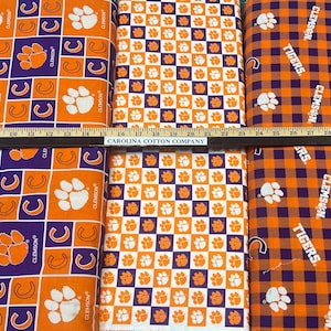 NCAA Clemson University Tigers Orange & Purple College Logo 100% Cotton ...