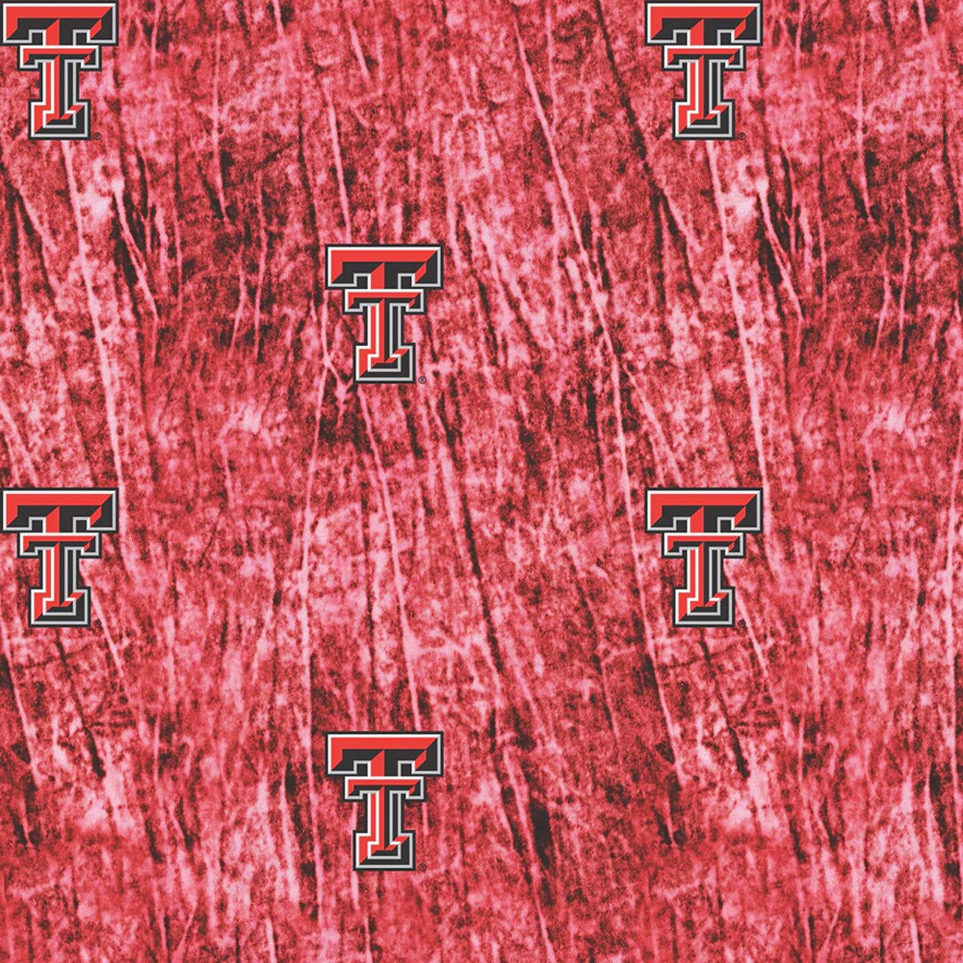 NCAA Texas Tech Red Raiders Red & Black College Logo 100% Cotton Fabric ...