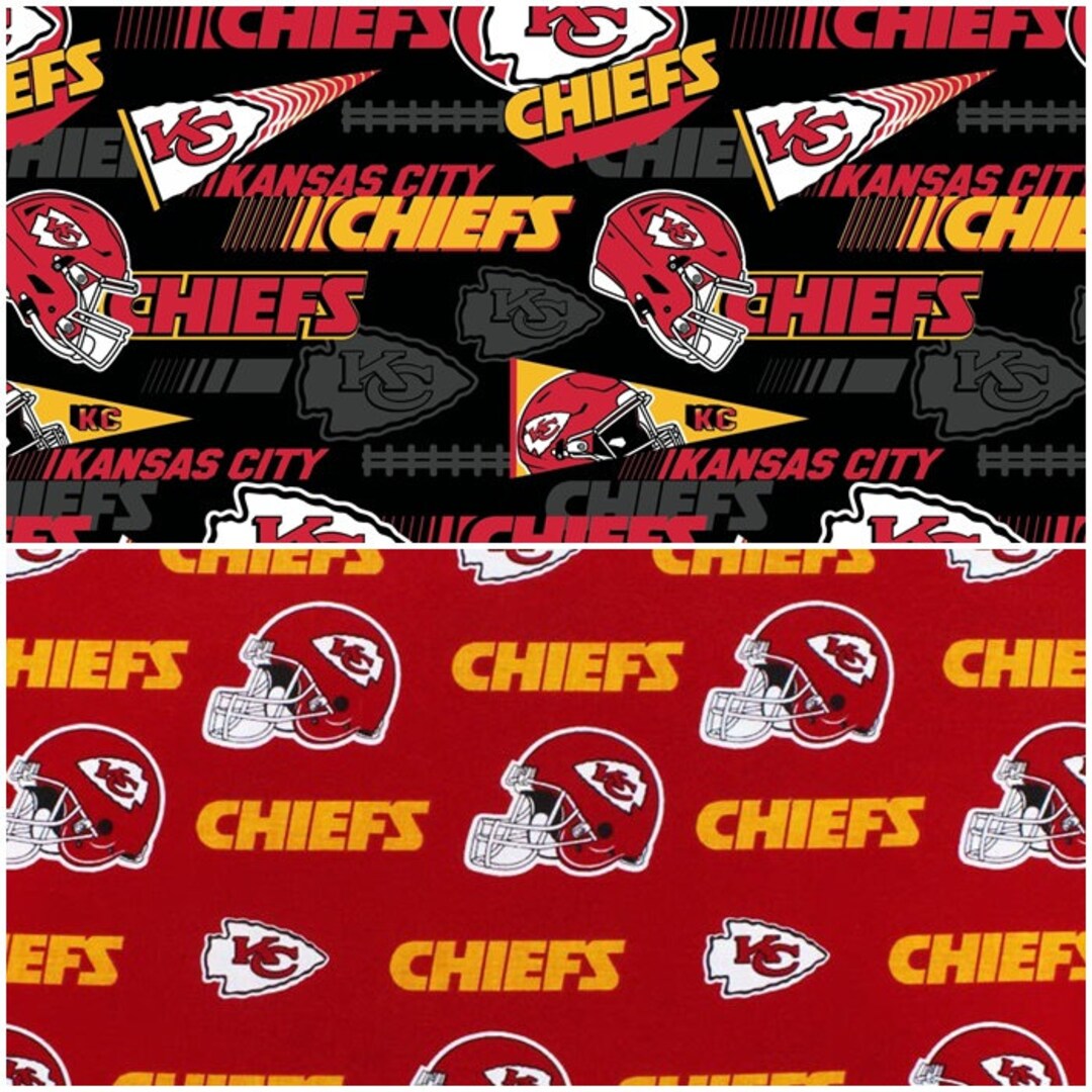 NFL Logo Kansas City Chiefs 100% Cotton Fabric by Fabric Traditions 2 ...