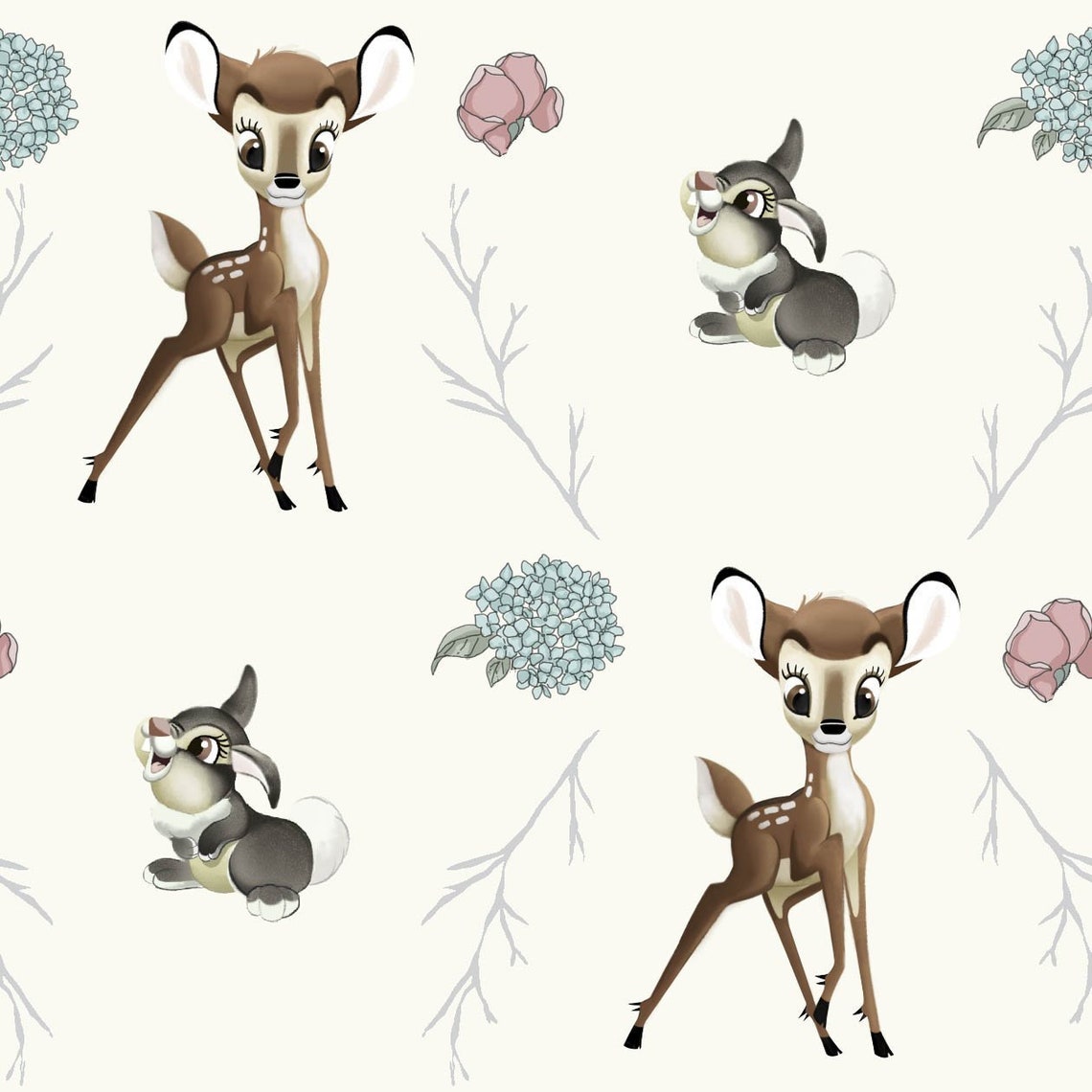 Disney Bambi the Deer Thumper & Friends 100% Cotton Fabrics - Etsy