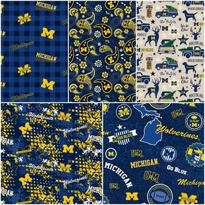 NCAA University of Michigan Wolverines Blue & Gold College Logo 100% ...