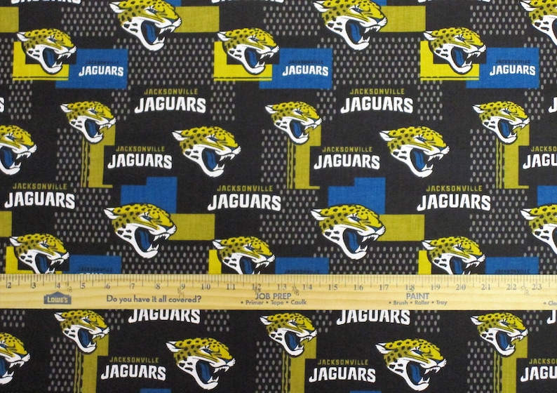 NFL Logo Jacksonville Jaguars Black and Teal 100% Cotton - Etsy