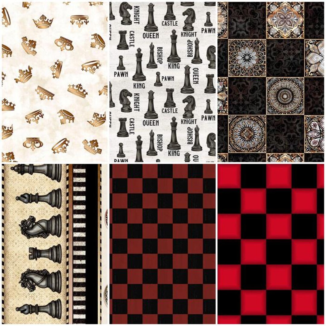 Chess Fabric Checkmate, Check, Bishop, Night, Queen, King, Rook, Pawn ...