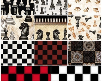 Chess Fabric 3d Chess Pieces by Thin Line Textiles Chess - Etsy