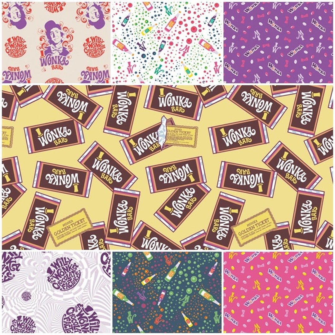 Willy Wonka Charlie and the Chocolate Factory 100% Cotton Fabric by ...