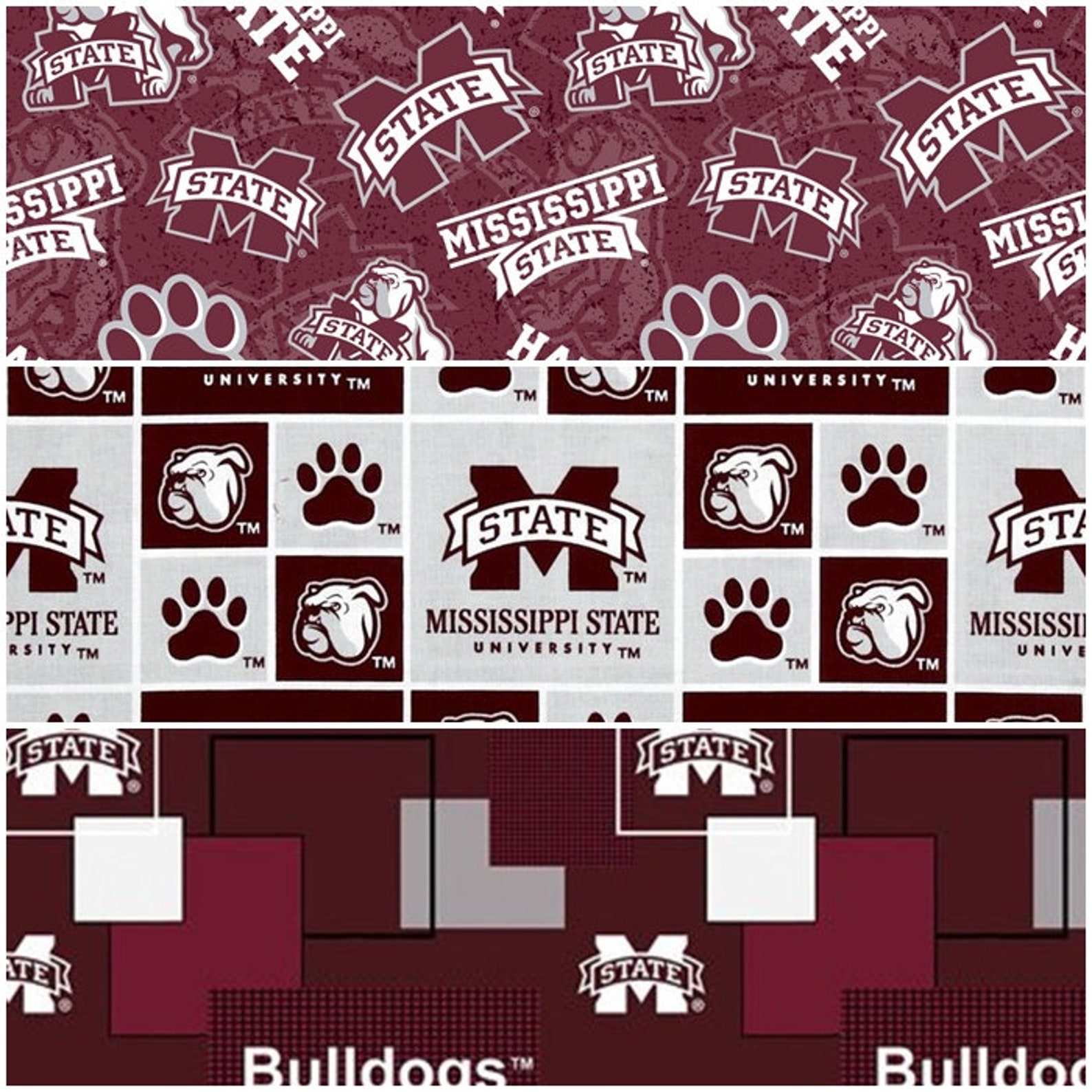 NCAA Mississippi State Bulldogs Maroon & Grey College Logo - Etsy