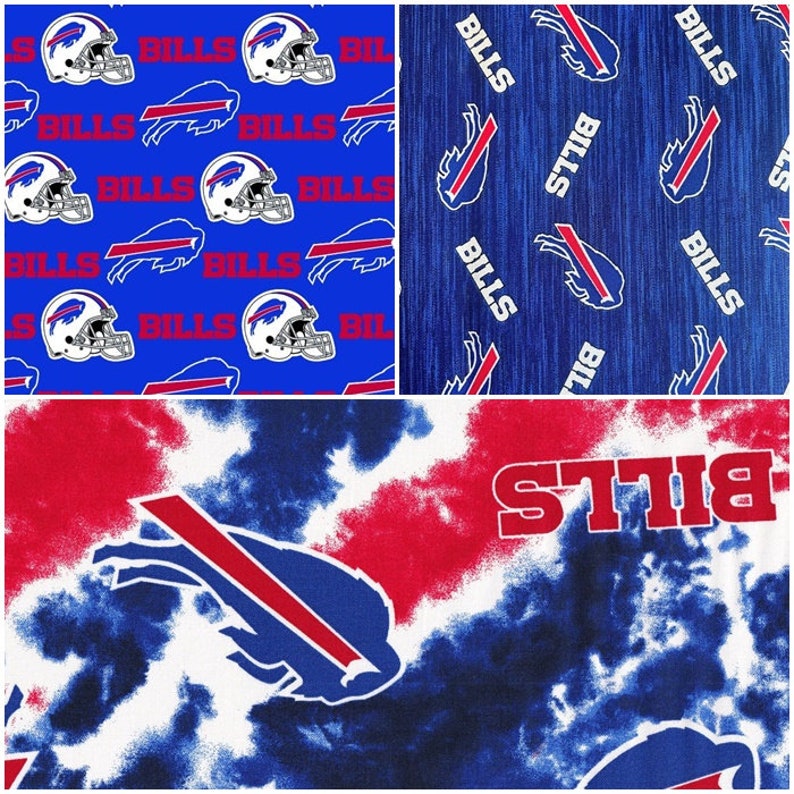 NFL Logo Buffalo Bills Blue and Red 100% Cotton Fabric by - Etsy