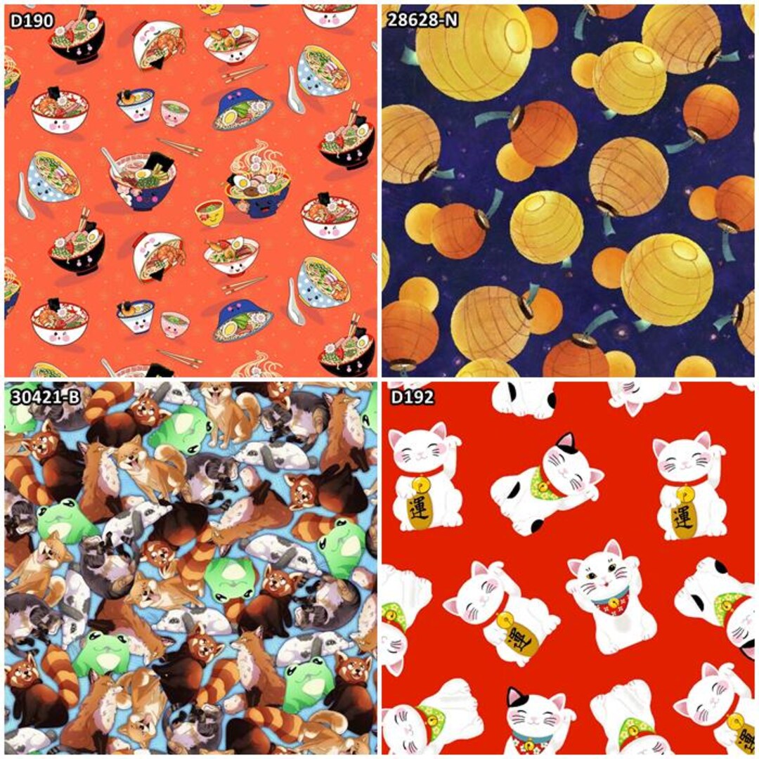 Asian Inspired Fabrics, Ramen, Pho, Lucky Cats, Paper Lanterns, Anime ...