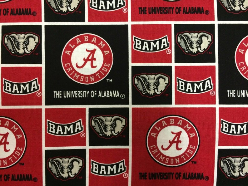 NCAA Alabama Crimson Tide Crimson & Black College 100% Cotton - Etsy