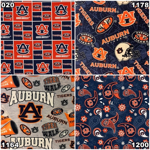 NCAA Auburn University Tigers Navy & Orange 100% Cotton - Etsy