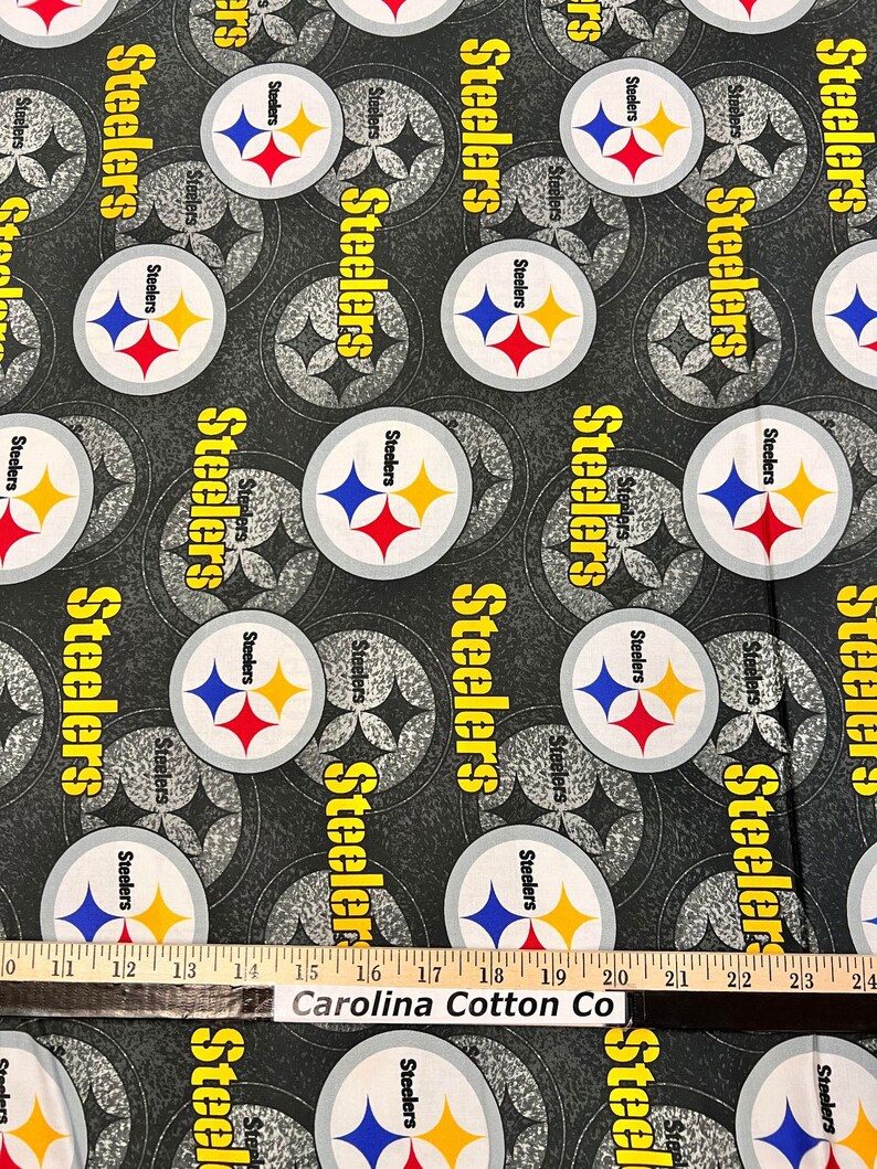 NFL Logo Pittsburgh Steelers Black & Yellow 100% Cotton Fabric - Etsy