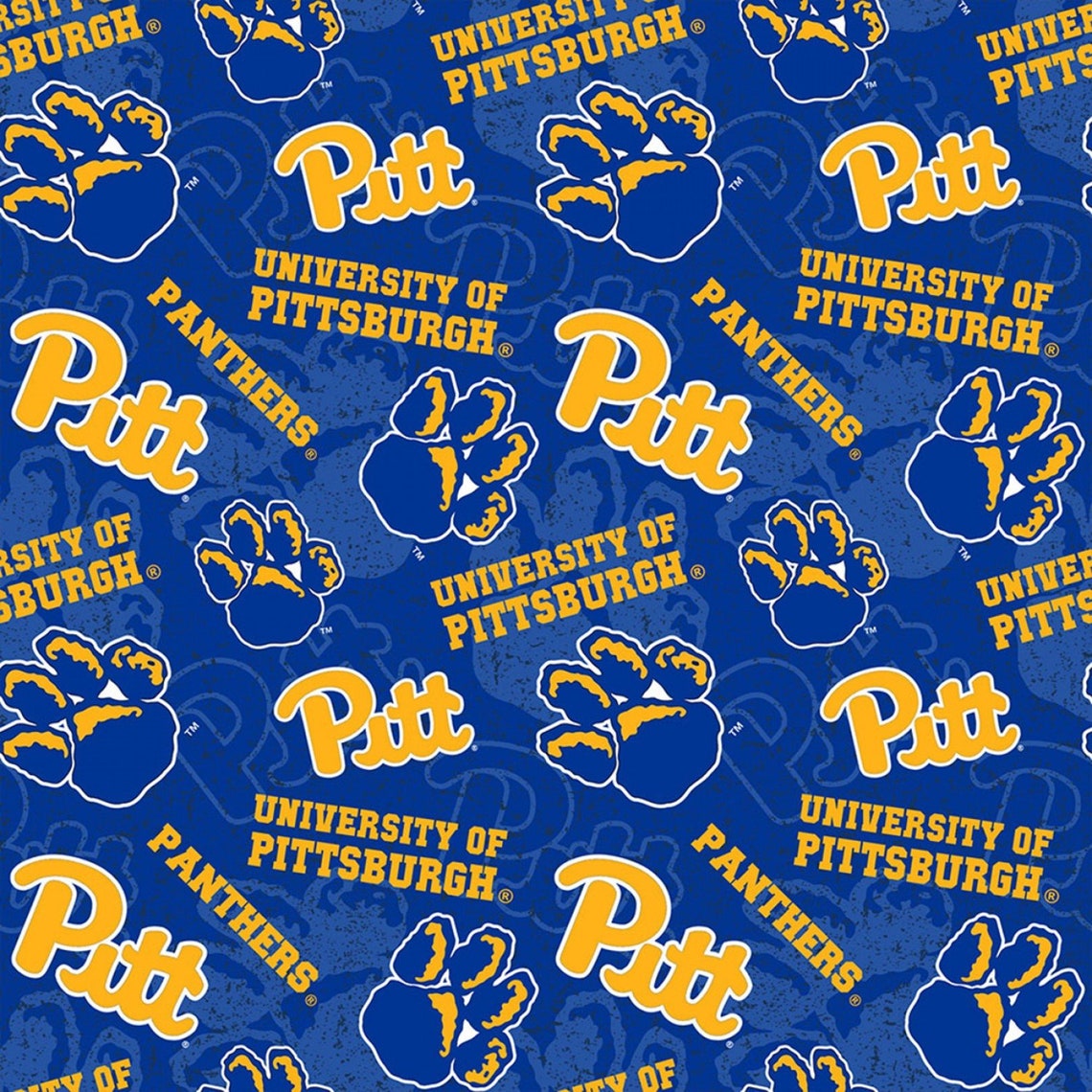 NCAA Pittsburgh Panthers #1178 Navy Blue & Gold 100% College Logo ...
