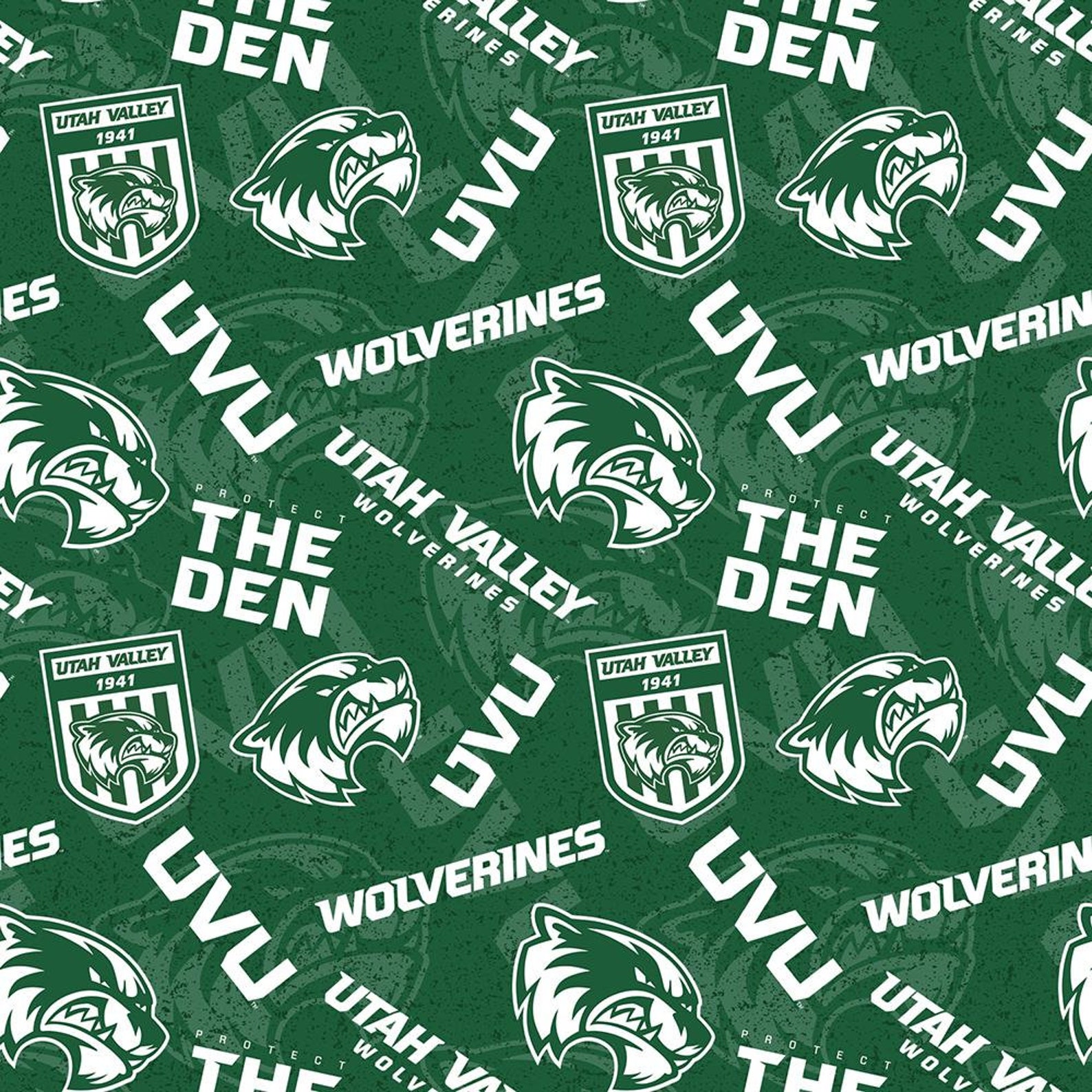 NCAA Utah Valley University Wolverines Green College Logo 100% - Etsy