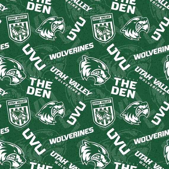 NCAA Utah Valley University Wolverines Green College Logo 100% | Etsy