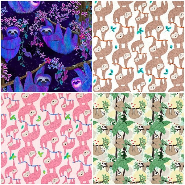 Sloth Fabric - Etsy
