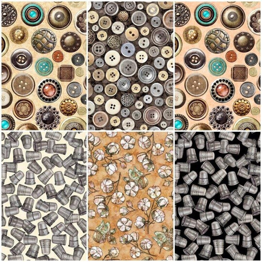 Sew Lovely Sewing Motifs Buttons Thimbles Thread Pins Machines Notions ...