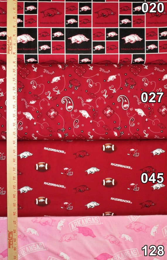 NCAA Arkansas Razorbacks Red & Black College Logo Cotton | Etsy